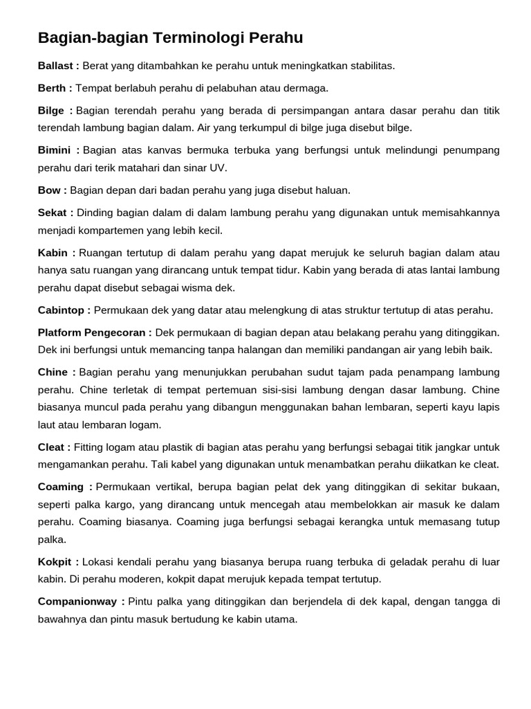 Bagian-Bagian Dari Perahu | PDF