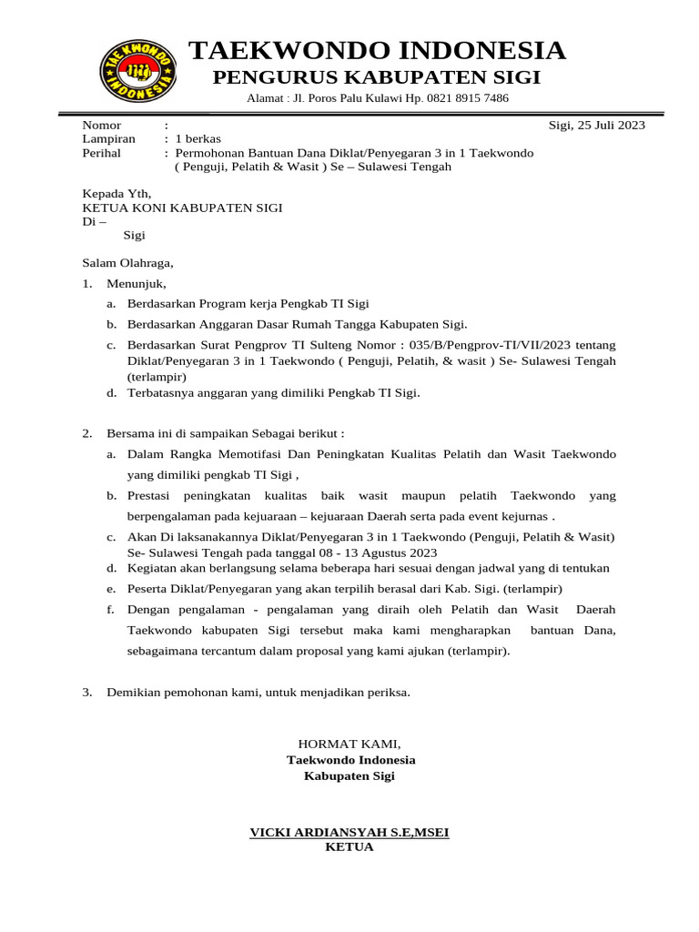 PROPOSAL DIKLAT 3 IN 112 | PDF