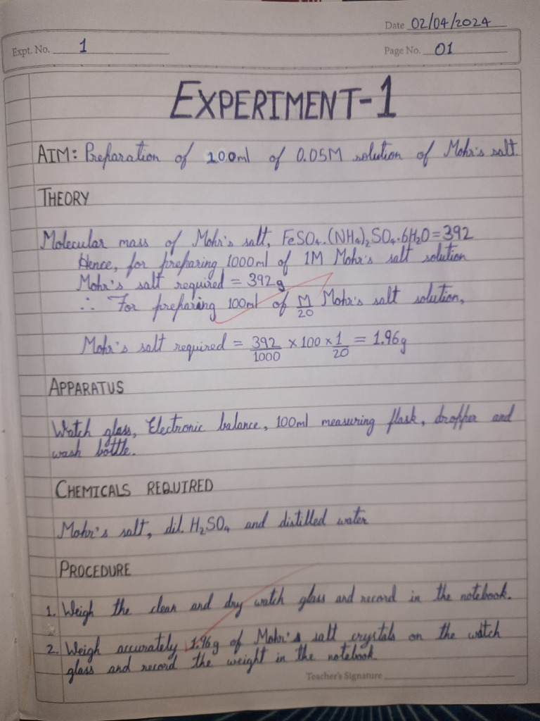 Chemistry Practical 1 | PDF