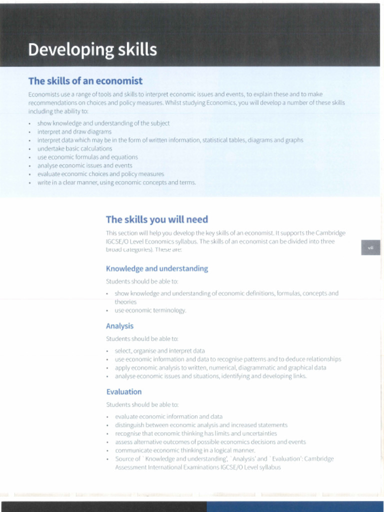 IGCSE Economics: Skills for Economics | PDF