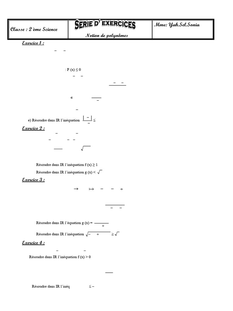 Série D Exercice2 SC Polynome | PDF