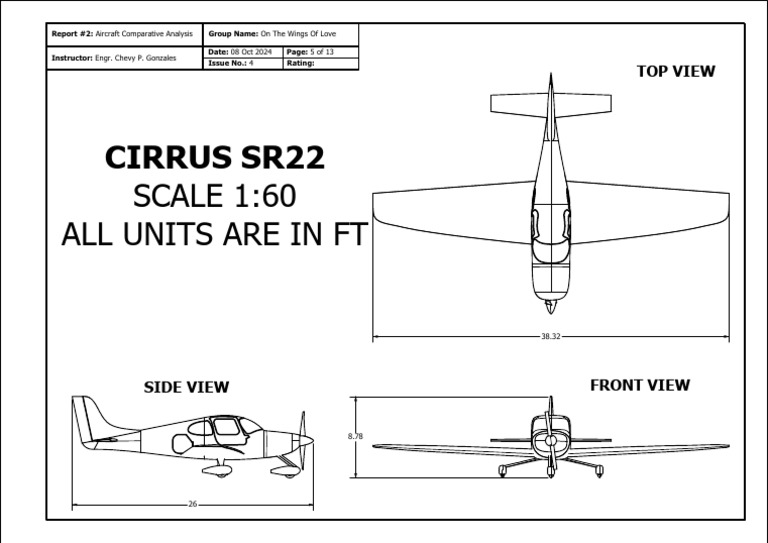 Cirrus Sr22: SCALE 1:60 All Units Are in FT | PDF