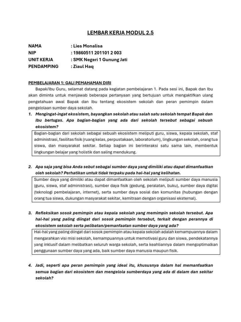 LK Modul 2.5 Lies Monalisa | PDF