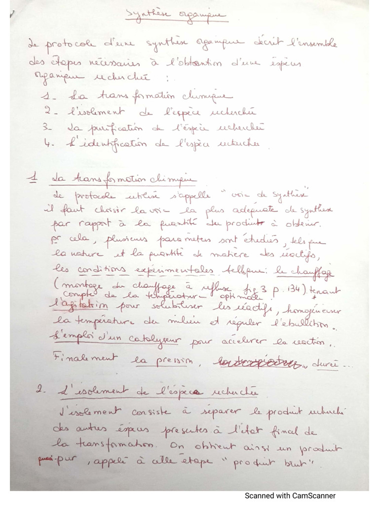 Chimie Synthese Organique | PDF