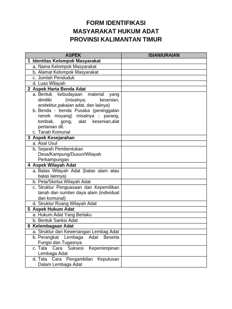 Form Identifikasi Mha 2023 | PDF