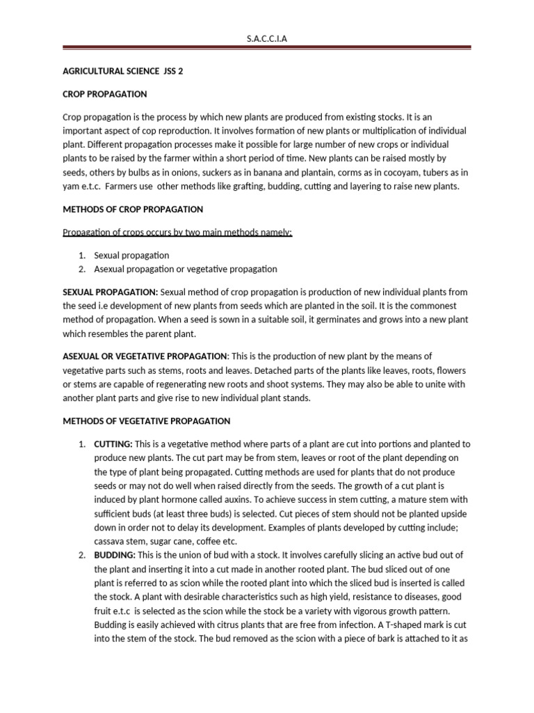 Agricultural Science Jss2 | PDF