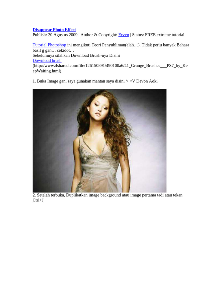 Disappear Photo Effect | PDF