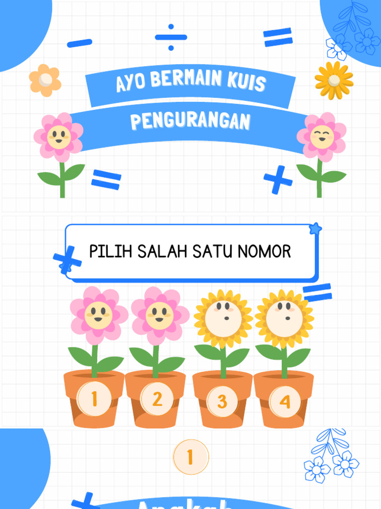 Bermain Kuis Penjumlahan Presentasi Biru Ilustrasi | PDF