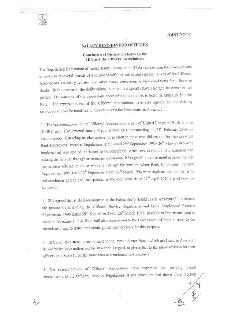 Joint Note Dated 27.04.2010 | PDF