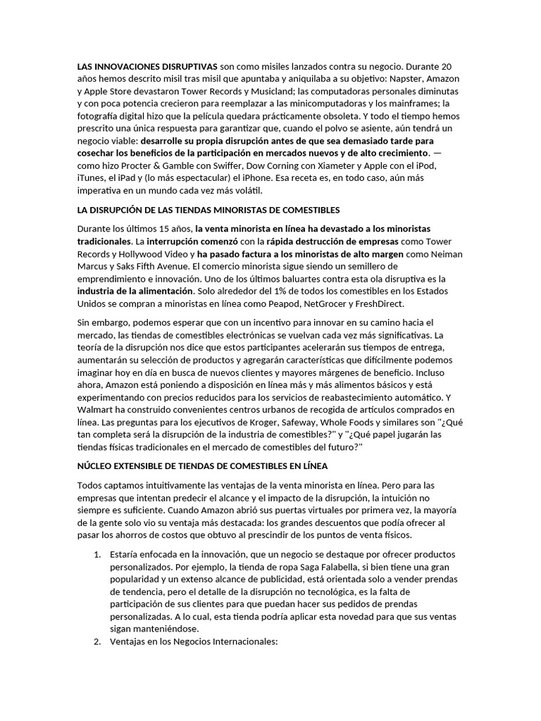 Innovación Disruptiva | PDF