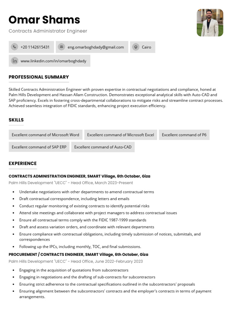 Omar Shams Resume. | PDF