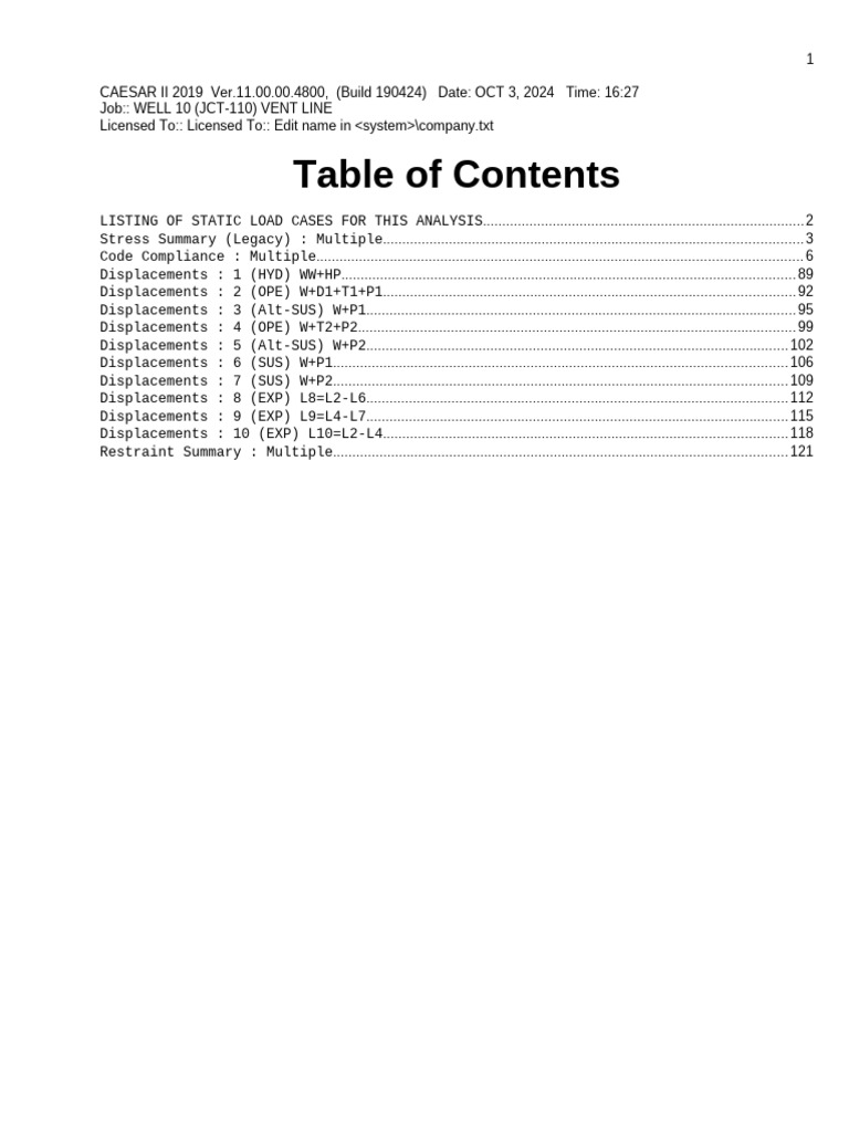 Caesar Report Vent Line | PDF