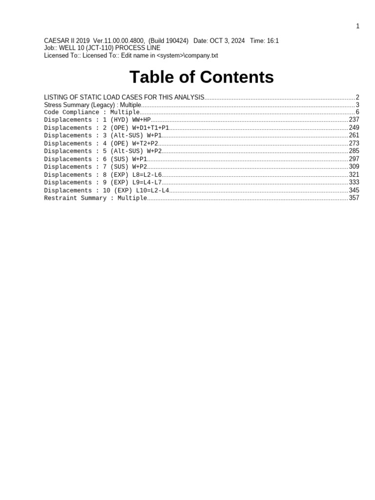 CAESAR REPORT PROCESS LINE | PDF