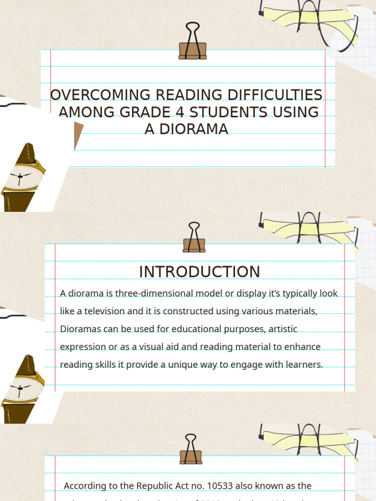 Overcoming reading difficulties using diorama | PDF