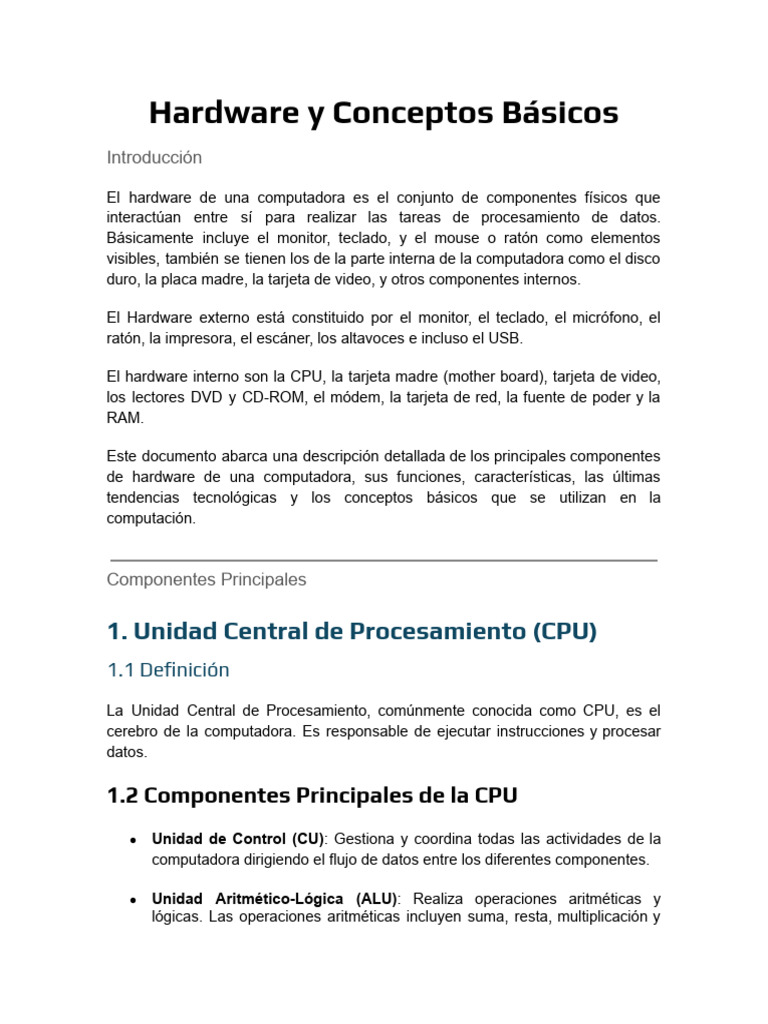 Hardware y Conceptos Básico de TI | PDF