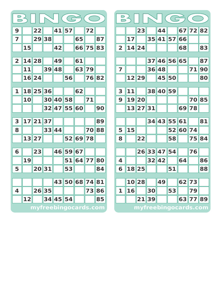 numbers_bingo_cards | PDF