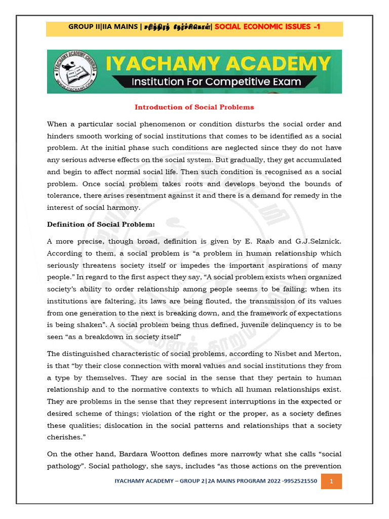 Introduction of Social Problem | PDF