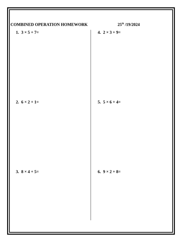 Combined Operation Homework25th | PDF