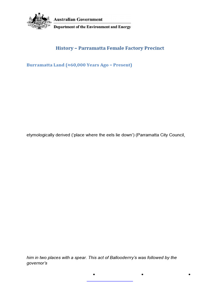 Parramatta Female Factory History | PDF