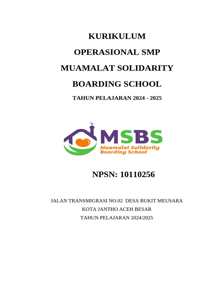 KOSP SMP MSBS 2024-2025 Bab 1-5 | PDF