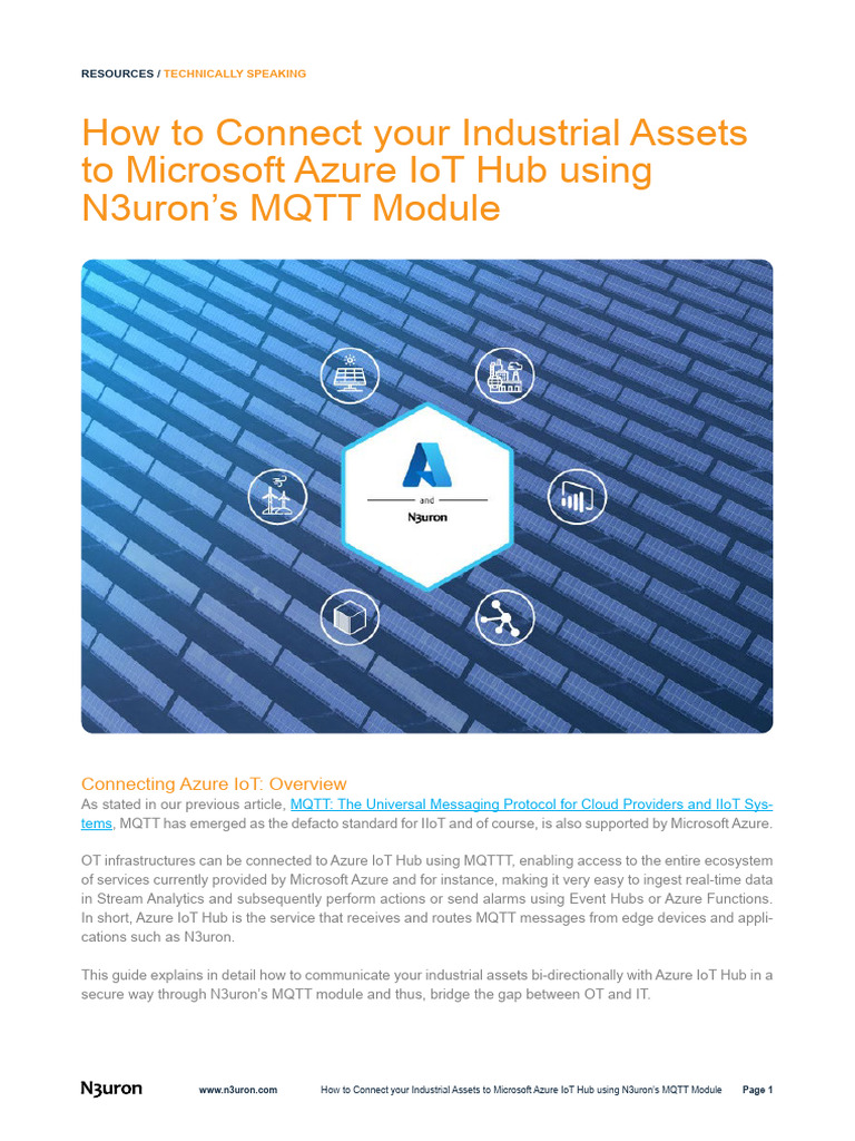 Azure Iot Hub MQTT N3uron Ts English | PDF | Internet Of Things | Microsoft Azure