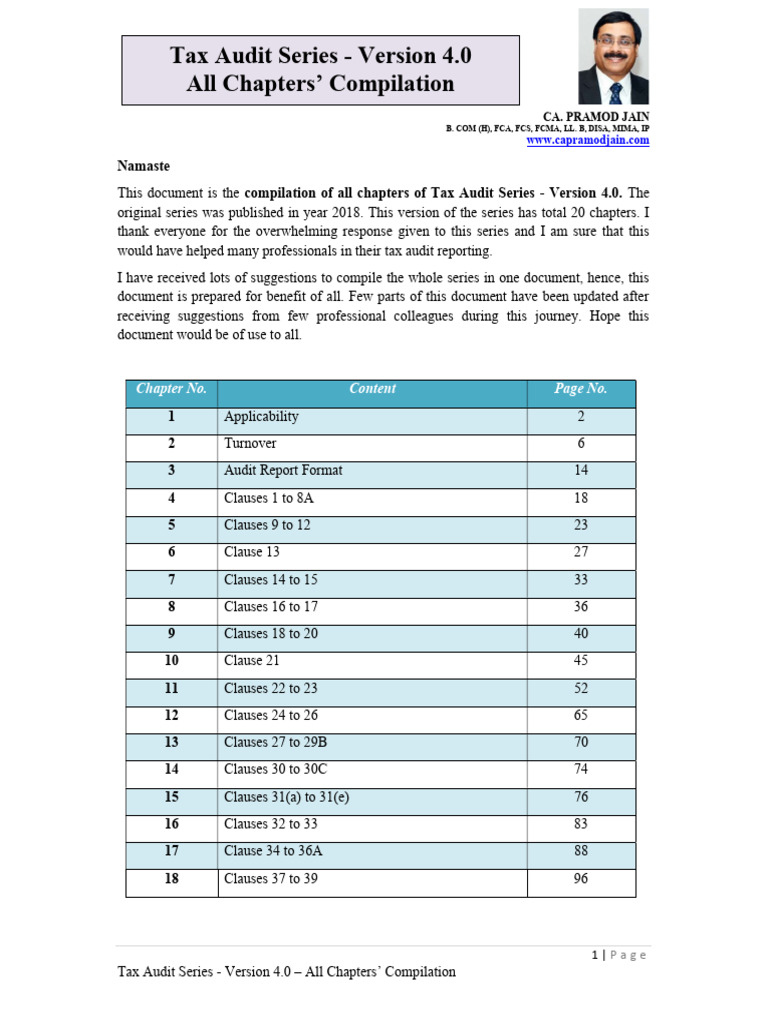 Tax Audit Ref Material | PDF