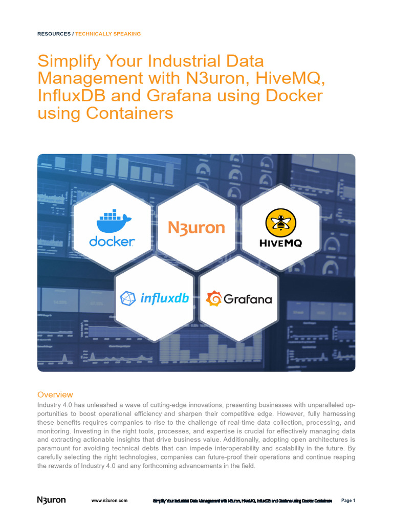 Simplify Data Management N3uron HiveMQ InfluxDB Grafana Docker English PDF | PDF | Scalability ...