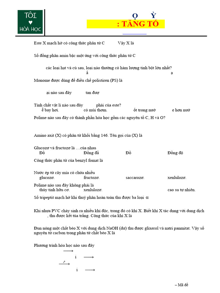 Ngày 3 - Ôn Thi Hk1 - Tyhh | PDF