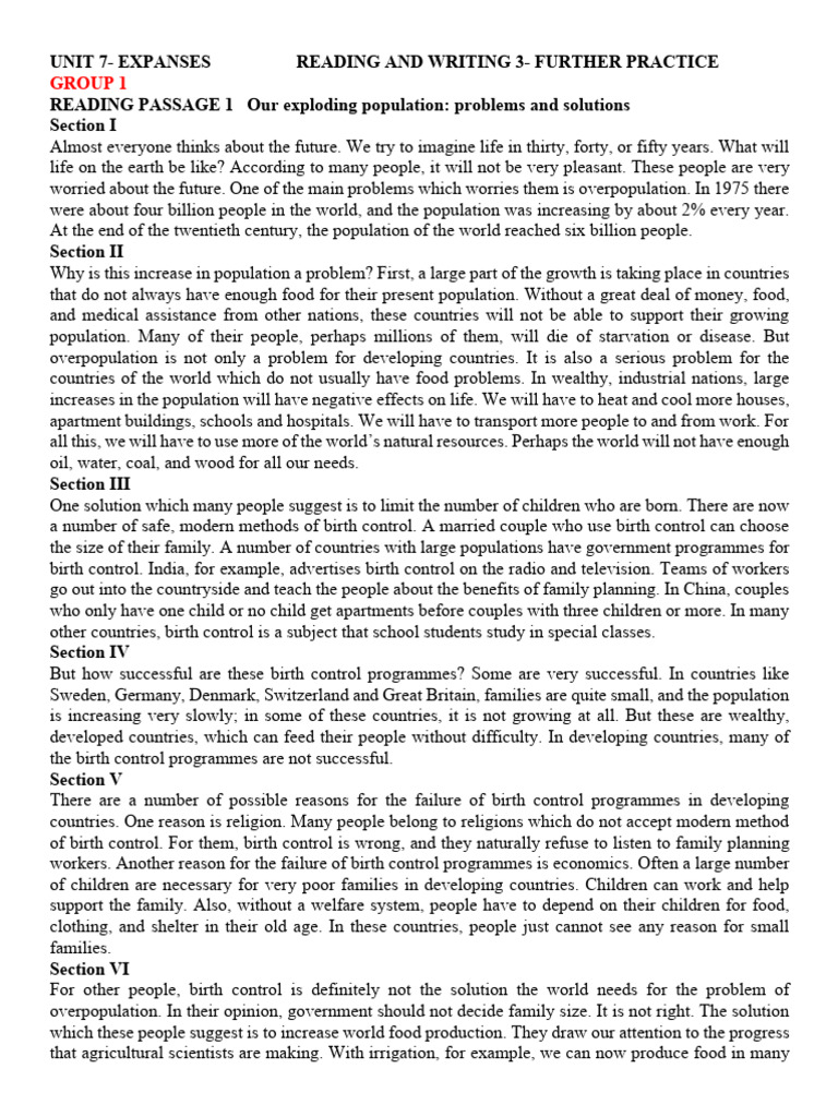 Extra Reading Unit 7 | PDF