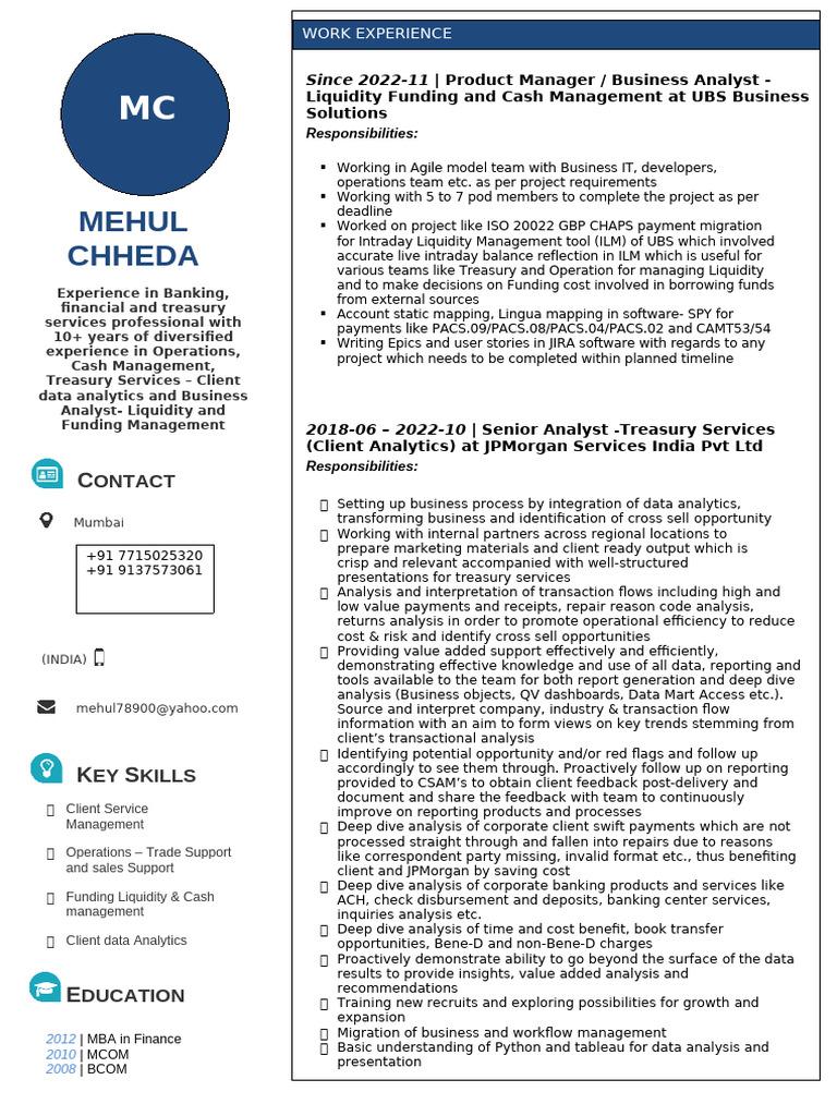 Mehul Chheda - CV | PDF