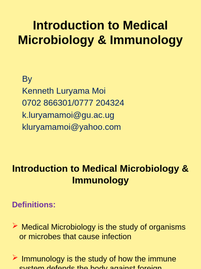 Chap 0 Introduction To Medical Microbiology & Immunology | PDF