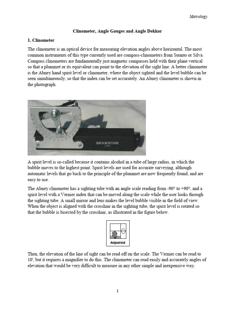 CLINOMETER, ANGLE DEKKOR AND ANGLE GAUGES | PDF
