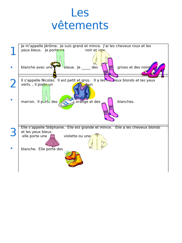 Les Vetements Grade 5 | PDF