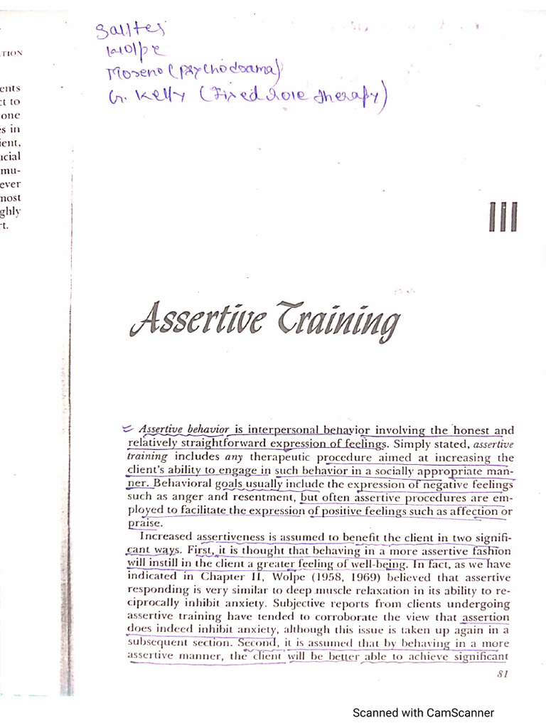 Assertive Training | PDF