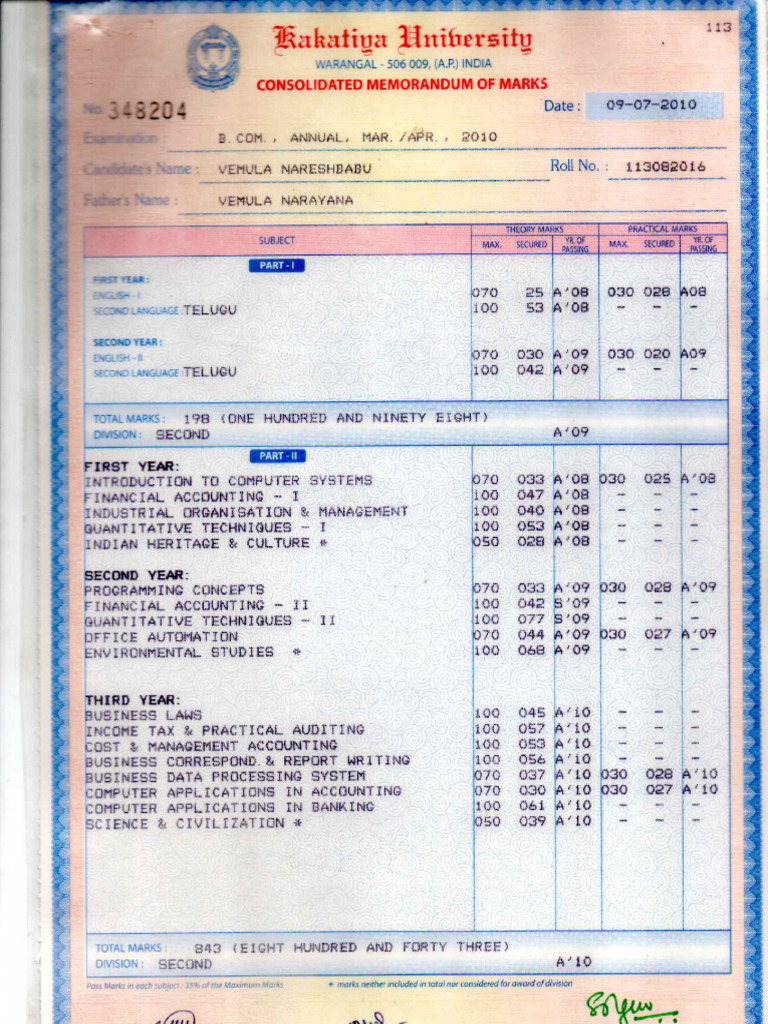 Degree Certificate | PDF