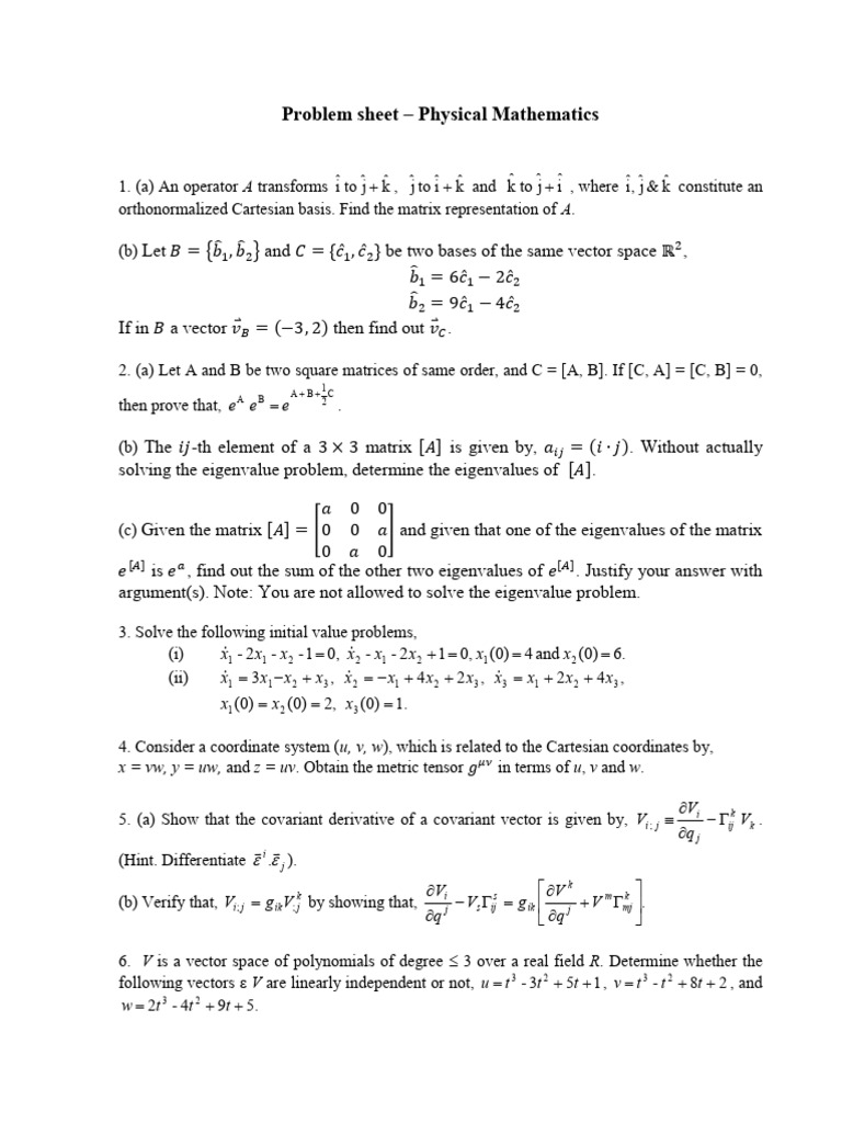 Problem Sheet | PDF