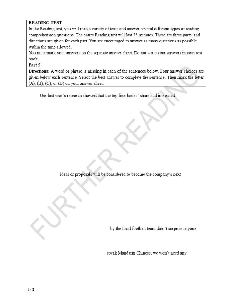 Further Reading P5 With Keys | PDF