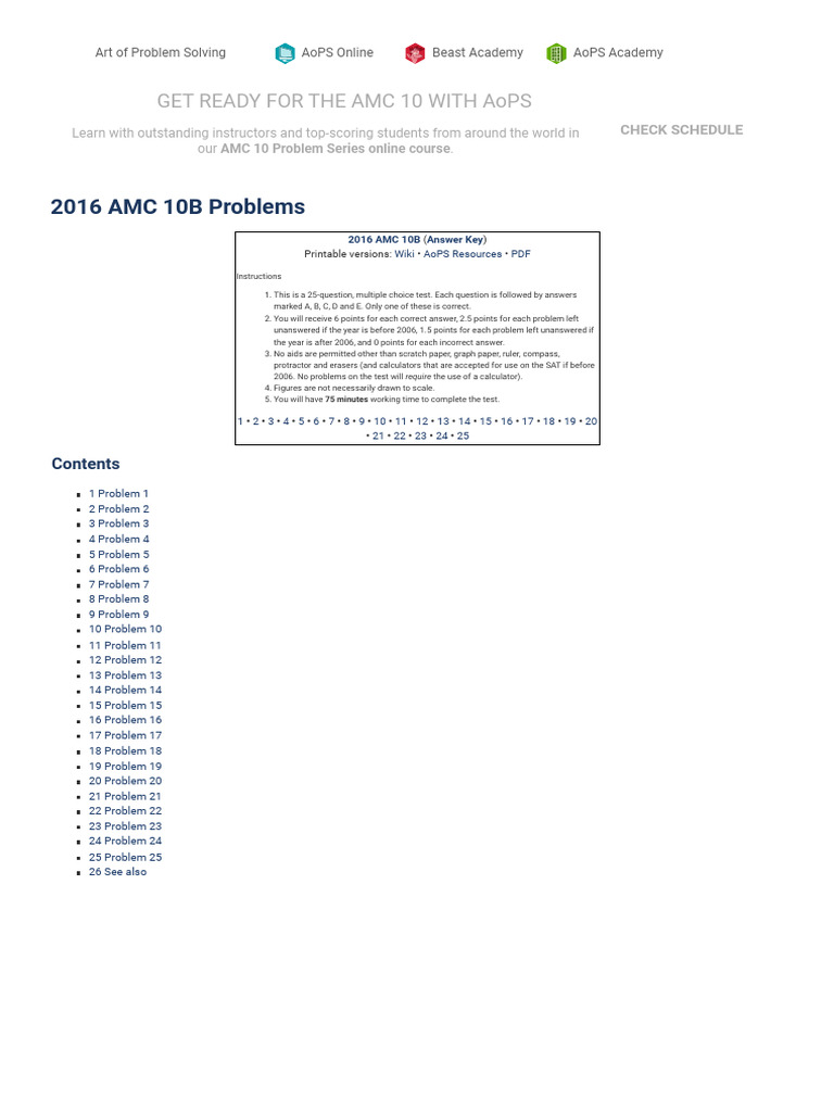 AMC 10B 2016-Sol | PDF