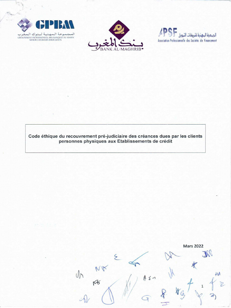 Code Ethique Du Recouvrement Pré-Judiciaire VD | PDF