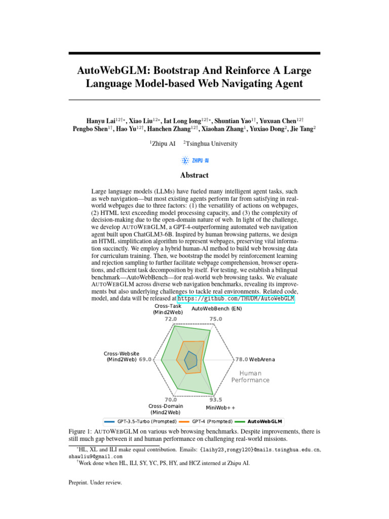 AutoWebGLM - Bootstrap and Reinforce A Large Language Model-Based Web Navigating Agent | PDF