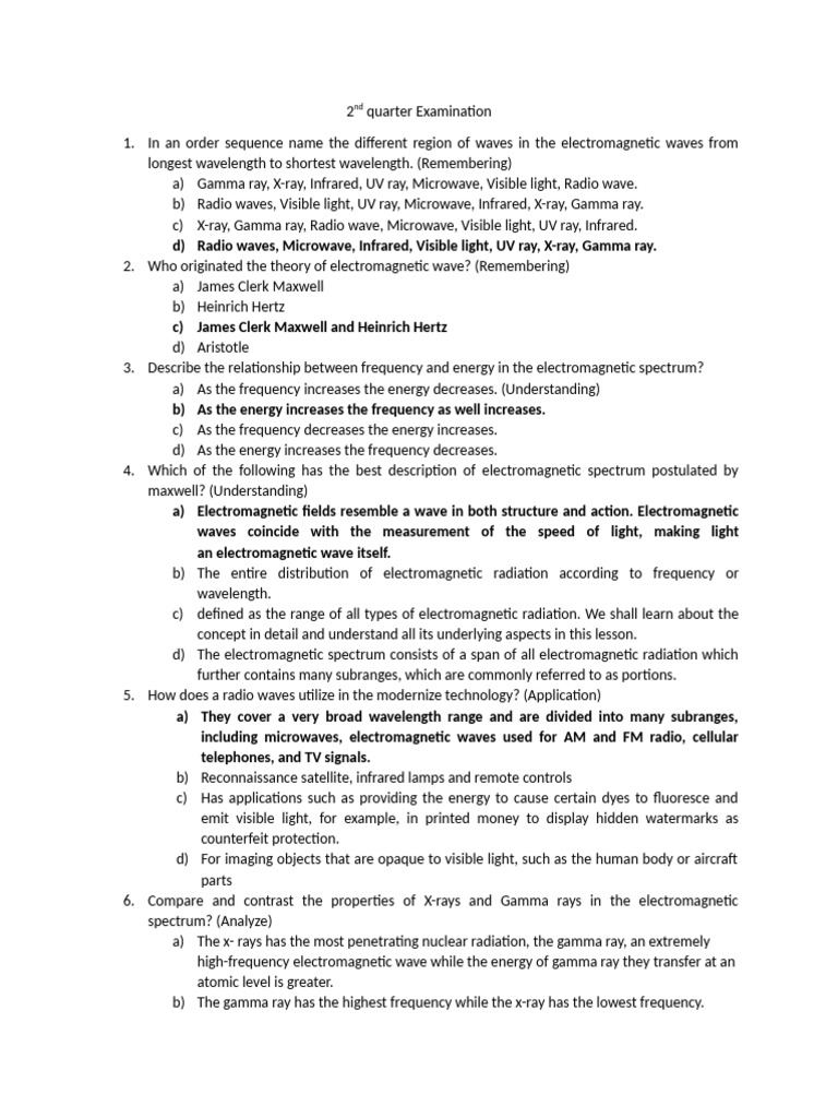 2nd Quarter Examination | PDF