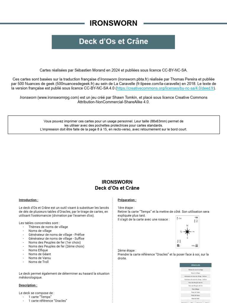 Ironsworn VF Deck Os Crane RectoVerso | PDF