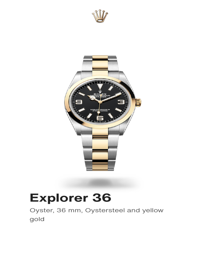 Explorer 36: Oyster, 36 MM, Oystersteel and Yellow Gold | PDF