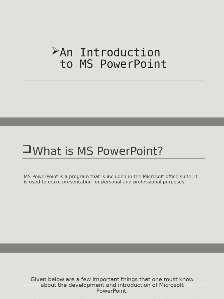 An Introduction To MS PowerPoint | PDF