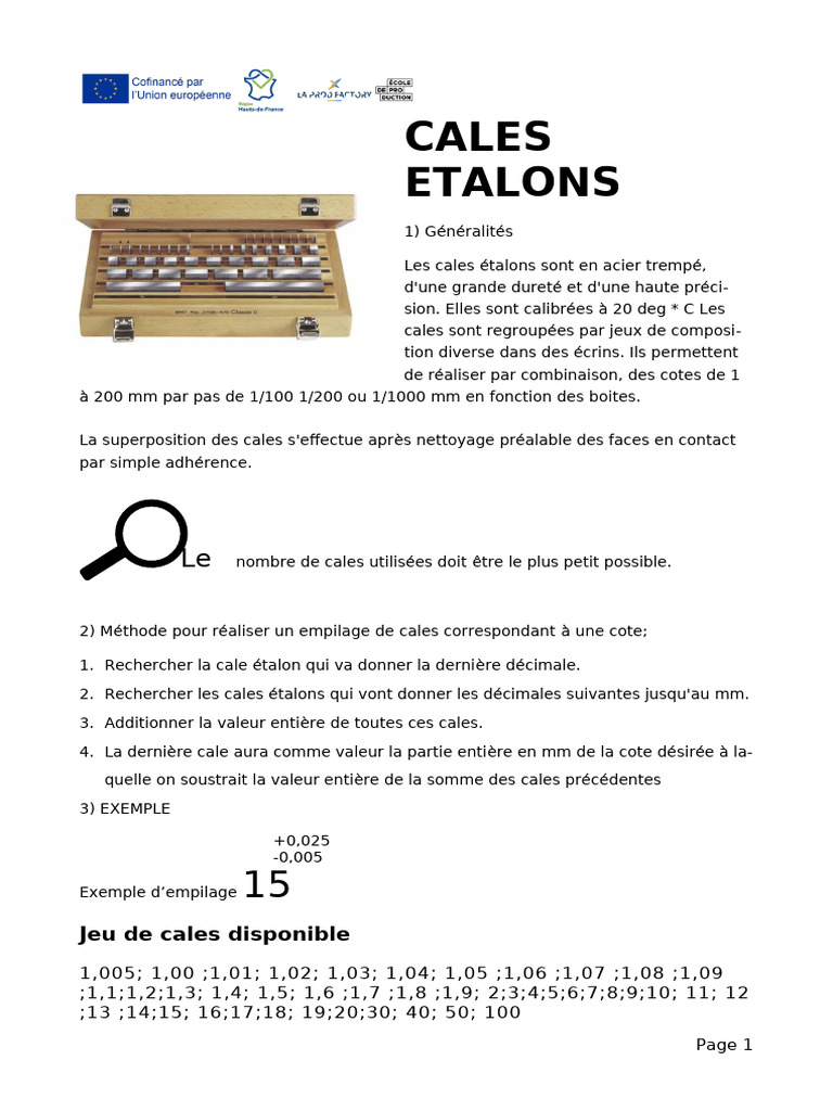 Cales Etalons | PDF