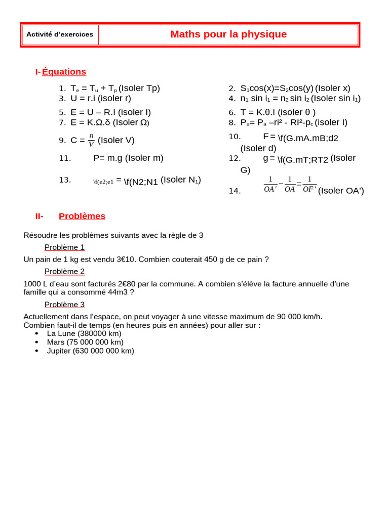 Exos Maths | PDF