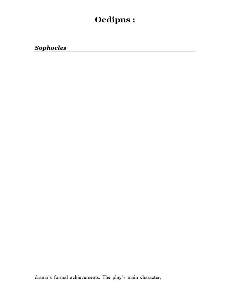 Oedipus | PDF
