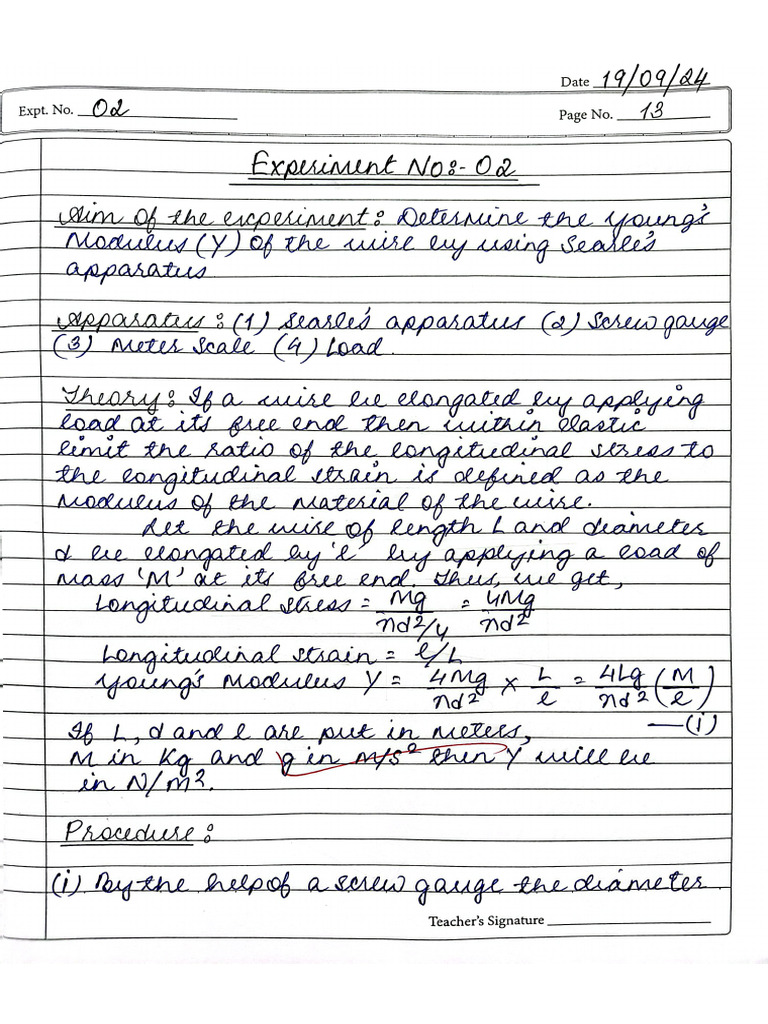 Youngs Modulus | PDF