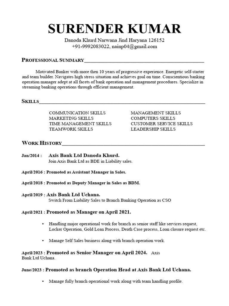 Surender Kumar CV | PDF