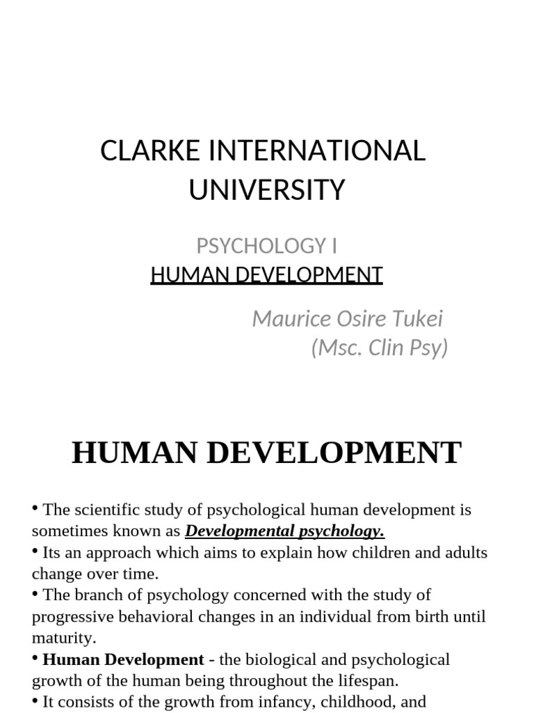 Lecture 2 - Human Development | PDF